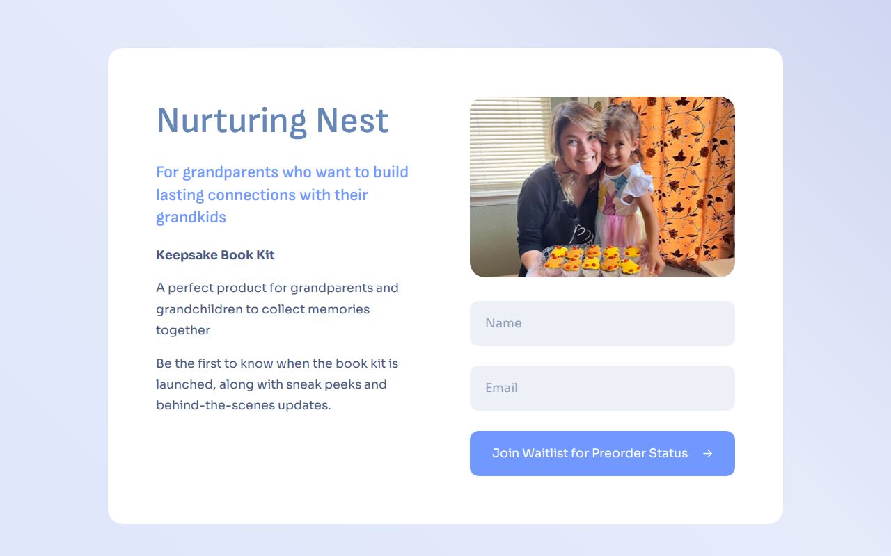 Nurturing Nest Landing Page